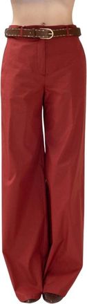 Max Mara Femme, Pantalons, Rouge, Taille: 42 FR Wide Pantalons