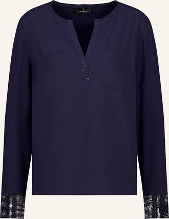 Monari Monari Blusenshirt Im Materialmix Mit Schmucksteinen blau