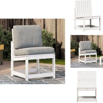 vidaXL Chaise de jardin blanc 50,5x55x77 cm bois de pin massif - Chaises De Jardin - Mobilier De Jardin - Chaises Ext&eacute;rieures - Chaise En Bois - Chaise