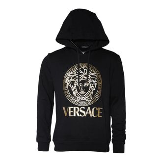 Versace Medusa Print Kapuzenpullover - - Sweatshirts & Hoodies - Herren - Schwarzk - L