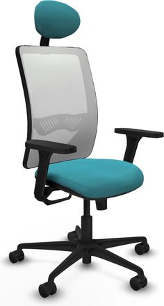 Piqueras y Crespo Schreibtischstuhl mit Zulema-Armlehnen, h&ouml;henverstellbarer Lendenwirbelst&uuml;tze und festem Kopfteil, ausgestattet mit Sincro 3 Positionen und Schneidesc