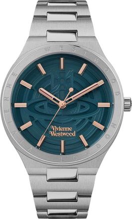 Vivienne Westwood Femme, Accessoires, Gris, Taille: ONE Size Montre à quartz en acier inoxydable argent/bleu