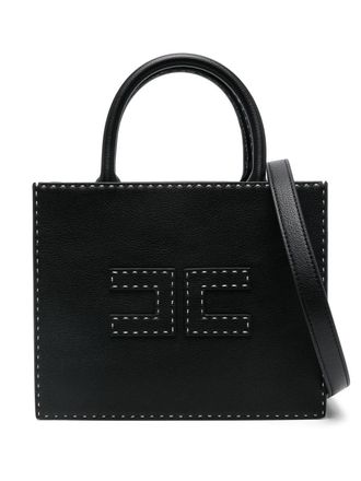 Elisabetta Franchi petit sac à main à coutures contrastantes - Noir