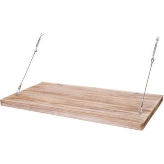 Hhg Table murale 304, table murale pliante &Eacute;tag&egrave;re murale Table avec tableau, pliable Bois massif, 120x60cm