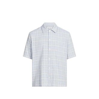 Sams&oslash;e & Sams&oslash;e Chemise manches courtes &agrave; carreaux en coton m&eacute;lang&eacute;