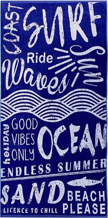 jilda-tex Strandtuch 90x180 cm Badetuch Strandlaken Handtuch 100% Baumwolle Velours Frottier Pflegeleicht (Ocean Blue)