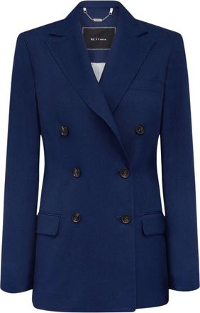 Kiton Femme, Vestes, Bleu, Taille: 38 FR Veste crois&eacute;e en viscose
