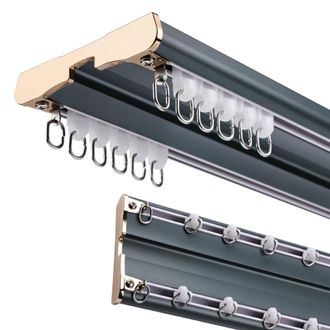 Generic Duschvorhangstange, Vorhangstange, Stille Gardinenschiene f&uuml;r Schlafzimmer K&uuml;che Scheibengardinen Vorh&auml;nge Schrankstangen Zugstangen(Curry Blue,2.70 m