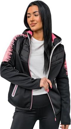 BOLF Femme Veste de transition matelassée? Capuche Blouson avec fermeture éclair Doudoune Zipé Temps libre Outdoor Basic Casual Style KSW4007 Noir L [4D4]