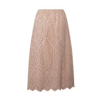 Tiffany & Co. Langer Baumwollrock Lavendelgrau - - Skirts - Damen - Beige - M