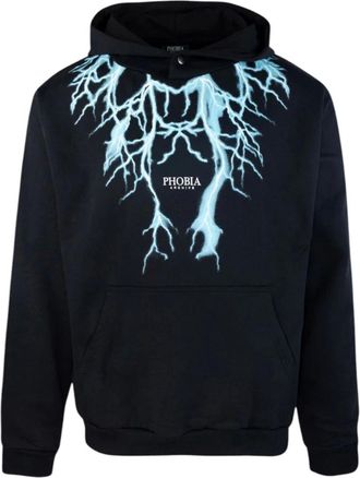 Phobia Archive Homme, Sweatshirts et sweats &agrave; capuche, Noir, Taille: XS Fulmine Sweat &agrave; capuche