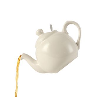 London Pottery Farmhouse Teekanne mit Teesieb, Keramik, mattes Elfenbein, 2 Tassen (600 ml)