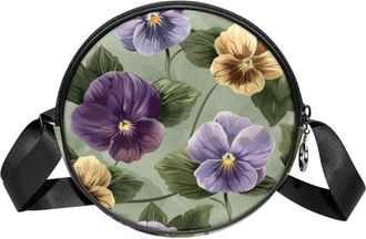 Generic Sac &agrave; bandouli&egrave;re rond pour femme, petit sac &agrave; bandouli&egrave;re vintage avec fermeture &eacute;clair, bretelles r&eacute;glables, style d&eacute;contract&eacute; pour femmes et filles