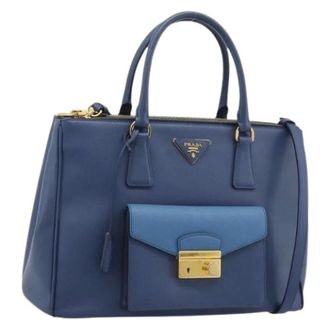 Prada Pre-owned Cuir sacs-prada - Femme - Pre-owned - Bleu - Taille: ONE Size