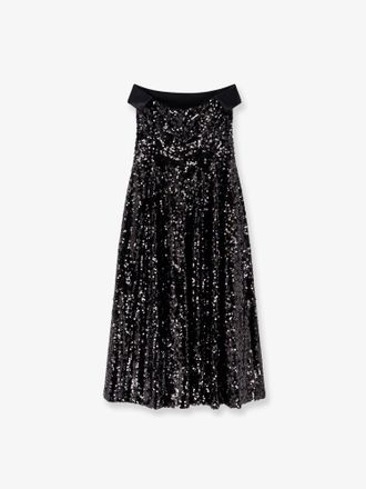 Alberta Ferretti Womens Dress With Sequins Black Polyester Evening Suits
