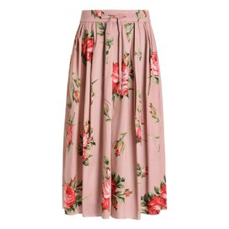 Dolce & Gabbana Femme, Jupes, Multicolore, Taille: 40 FR Jupe midi &agrave; imprim&eacute; bouquet de roses
