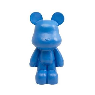 Kare Design Design Deko Figur Bear, Blau, Bär, Handgefertigt, Unikat, XL Deko Objekt, Große Dekoration fürs Wohnzimmer, Statue, Boden Figur, 101x51x43 cm (H/B/T)