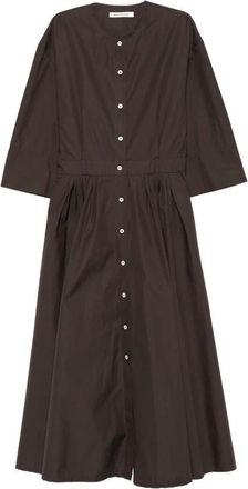 Mark Kenly Domino Tan Femme, Robes, Brun, Taille: 38 FR Robe Chemise Pliss&eacute;e