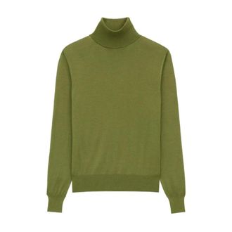 Saint Laurent Kaschmirwolle Olive Rollkragenpullover - - Knitwear - Herren - Gr&uuml;n - M