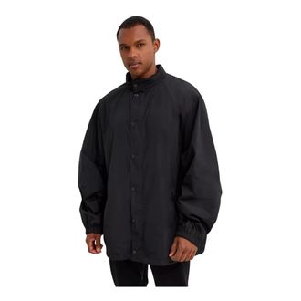 Balenciaga Schwarzer Windbreaker mit Logostempel - - Jackets - Herren - Schwarzk - M