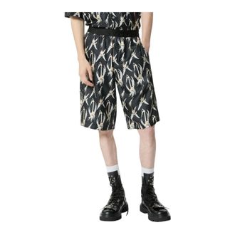 John Richmond Homme, Shorts, Noir, Taille: XL Short Imprim&eacute; avec Taille &Eacute;lastiqu&eacute;e