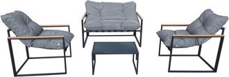 Habitat et Jardin Salon de jardin Jules - 4 places - Gris/Noir