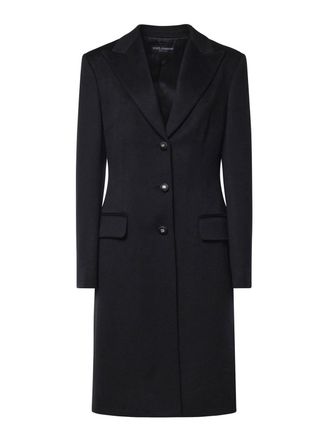 Dolce & Gabbana Knielanger Mantel - Schwarz