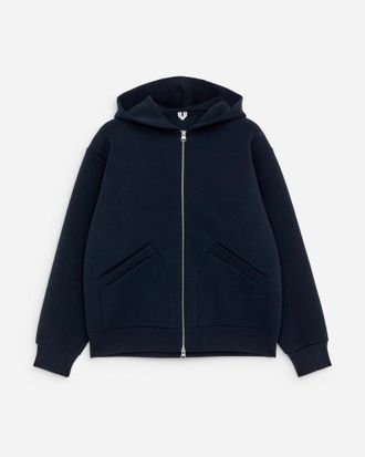 Arket Scuba-Kapuzenjacke Mit Rei&szlig;verschluss -Blau