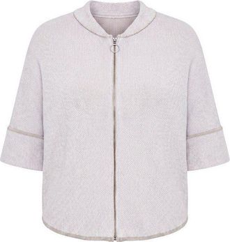 Ulla Popken Strickjacke Jacquard-Strickjacke oversized Rei&szlig;verschluss