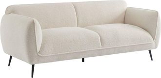 Sweeek Sweeek - 3-Sitzer-Sofa mit cremefarbenem Bouclé-Bezug und Metallbeinen