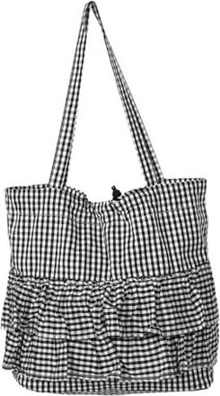 Frcolor Sac à Main Femme Toile à Carreaux avec Grand Fourre-tout Élégant pour Travail et Courses Noir