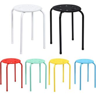Costway Stapelhocker 6er Set, stapelbare Metallhocker, Esszimmerhocker, Hocker f&uuml;r Zuhause, B&uuml;ro, Klassenzimmer, 44,5 cm Sitzh&ouml;he (Bunt) - Costway