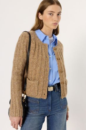 Gerard Darel Gilet ajust&eacute; en laine et alpaga - ELUANA - Camel