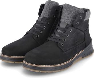 Rieker 32334 Bottes à lacets pour homme, noires, largeur 42 UE, Noir, 42 EU Large