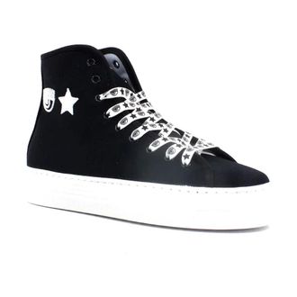 Chiara Ferragni Hohe schwarze wei&szlig;e Canvas-Sneakers - - Shoes - Damen - Schwarzk - 40 EU