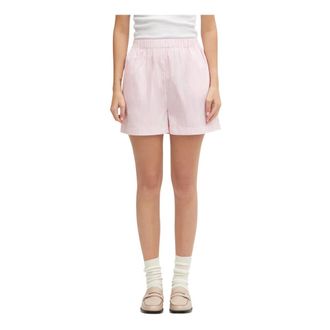 Sporty & Rich Eden Script Poplin Short - Femme - Shorts - Rose - Taille: 36 FR