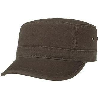 LIPODO Casquette Urbaine Army Femmes/Hommes - Casquette Plate en 100% de Coton - Casquette Army S/M, L/XL - Bonnet en Marron - 54-57 cm
