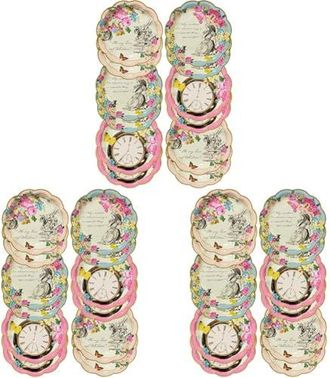 Talking Tables Truly Alice Dainty Party Platten, Packung mit 12, Pappe, mehrfarben, 25 x 25 x 1 cm (Packung mit 3)