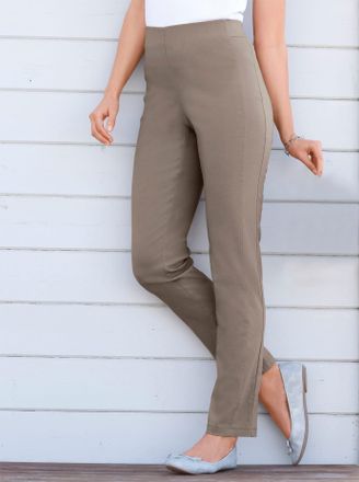 Stehmann Dehnbund-Hose STEHMANN, Damen, Gr. 42, Normalgr&ouml;&szlig;en, grau (taupe), 72% Viskose, 25% Polyamid, 3% Elasthan, unifarben, lang, Hosen, Topseller