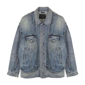R13 Roxy Denim Moto Jacke - - Jackets - Damen - Blau - S