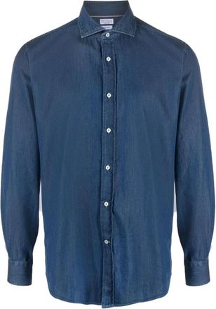 Brunello Cucinelli Homme, Chemises, Bleu, Taille: S Chemise en denim coupe confort