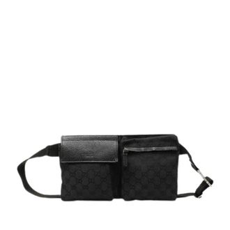 Gucci Pre-owned GG Canvas Double Pocket G&uuml;rteltasche - - Pre-owned - Damen - Schwarzk - ONE SIZE
