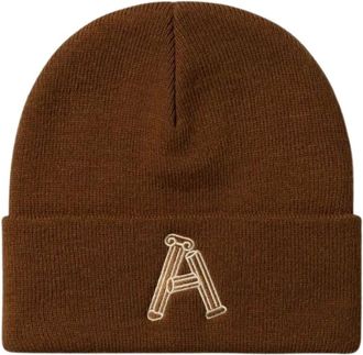 Aries Homme, Accessoires, Brun, Taille: ONE Size Column A Beanie