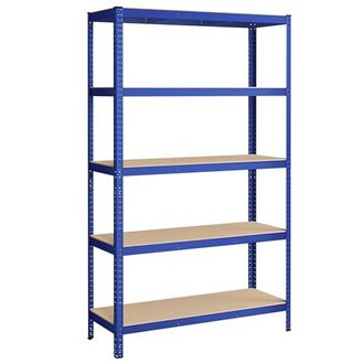 Songmics Étagère de Rangement à 5 Niveaux, 60 x 120 x 200 cm, Capacité 750 kg, Planches Réglables, Style Industriel, pour Cuisine, Salon, Bleu GLR060Q01