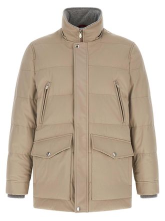 Brunello Cucinelli Quilted Goose Feather Parka - Beige