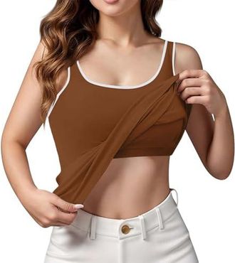 Generic D&eacute;bardeur Femme Coton Tank Top &Eacute;l&eacute;gant Haut sans Manches Style Lin pour Femmes offrant Une Coupe ajust&eacute;e id&eacute;ale pour des Occasions d&eacute;contract&eacute;es et Fo