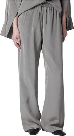 R&oacute;he Femme, Pantalons, Gris, Taille: 36 FR Relaxed Fluid Stripe Pantalons