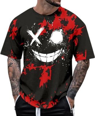 Generico T-shirt dHalloween avec impression dr&ocirc;le pour le jour des v&ecirc;tements de loisirs T-shirt confortable et d&eacute;contract&eacute; pour toutes les occasions pull gothi