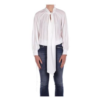 Manila Grace Shirt mit Logo hinten und verstellbarem Riemen - - Blouses & Shirts - Damen - Beige - M
