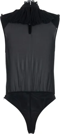 Elisabetta Franchi Ruffled Tulle Bodysuit - Black